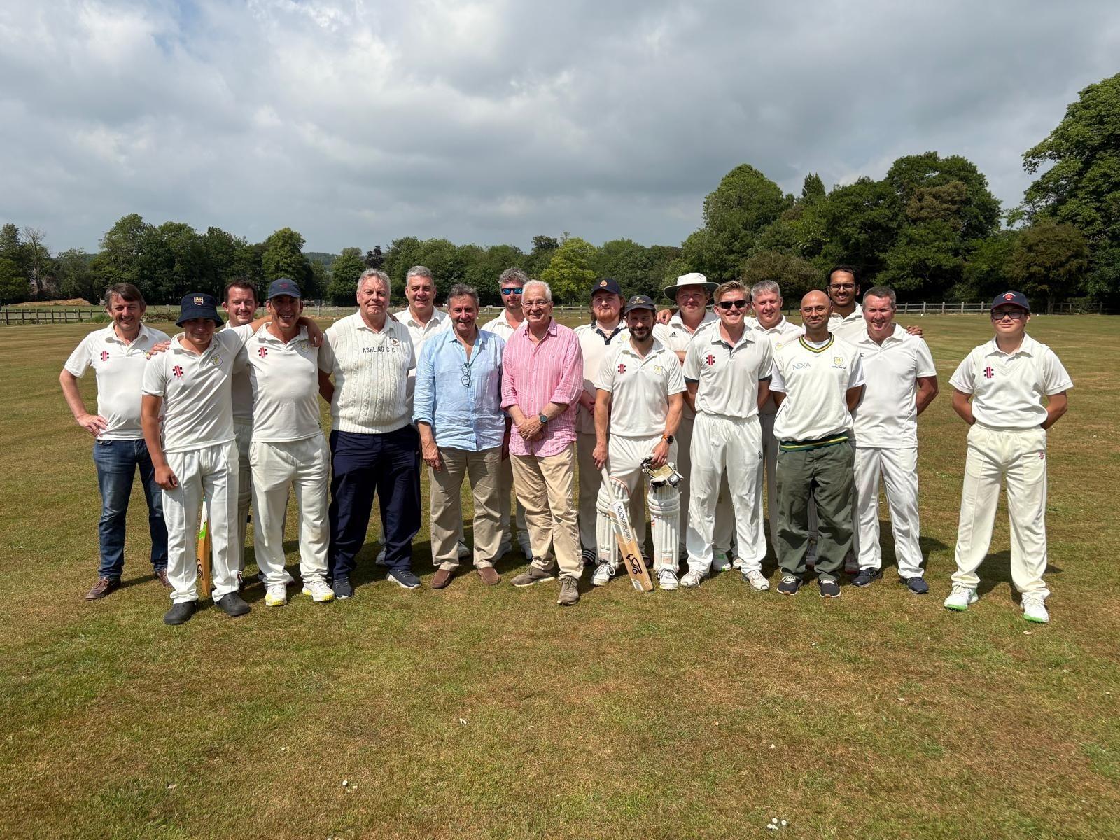 Cricket legends Gower and Cowdrey visit Ashling CC