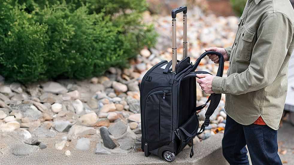 Think Tank mashes together a backpack and a roller bag for an unusual ...