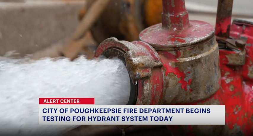 Poughkeepsie Fire Department testing hydrant system