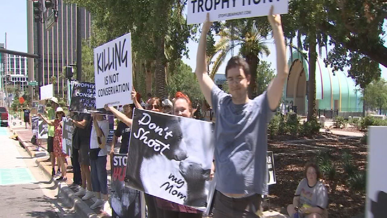 Protesters voice concerns over upcoming vote to reopen bear hunting in ...