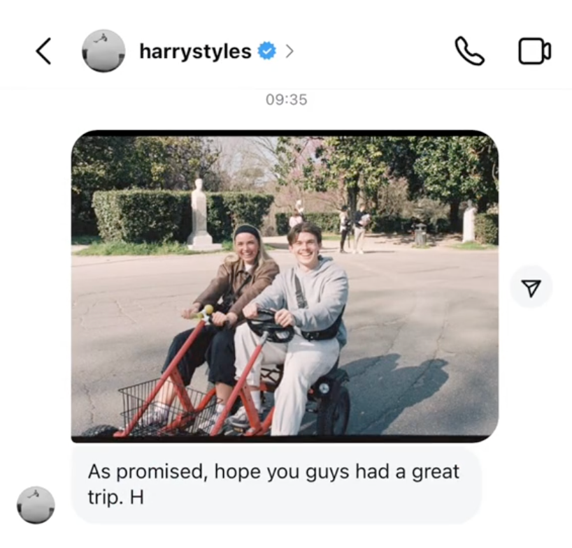 Harry Styles slides into a fan's DMs for the most wholesome reason