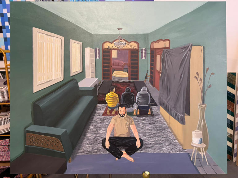 Andrey Kozlov drew in Hamas captivity. Now he’s painting his story