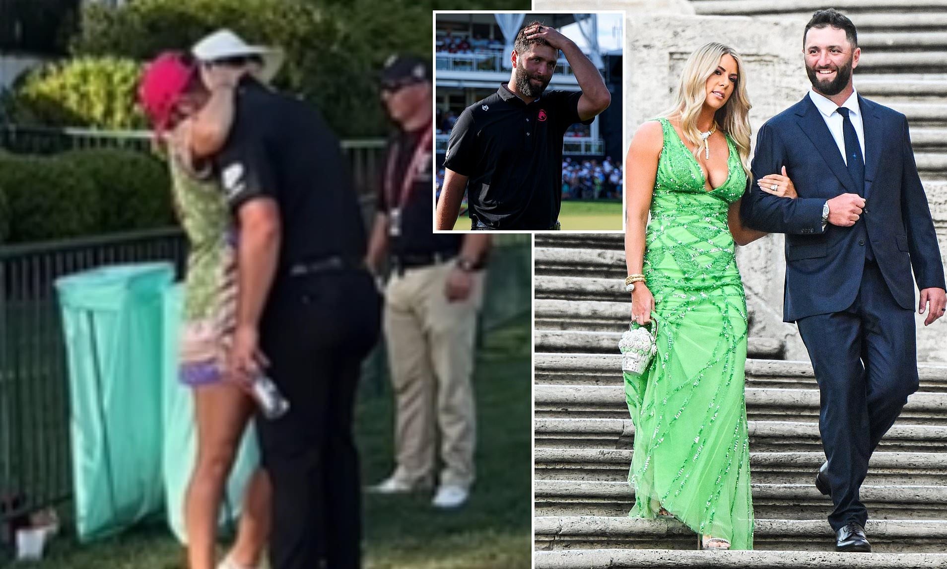 Emotional moment Jon Rahm reunites with his wife after humiliating ...