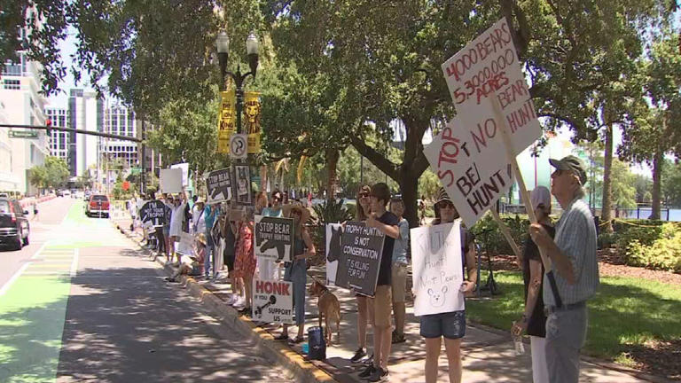 Protesters voice concerns over upcoming vote to reopen bear hunting in ...