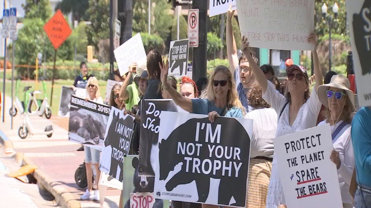 Protesters voice concerns over upcoming vote to reopen bear hunting in ...