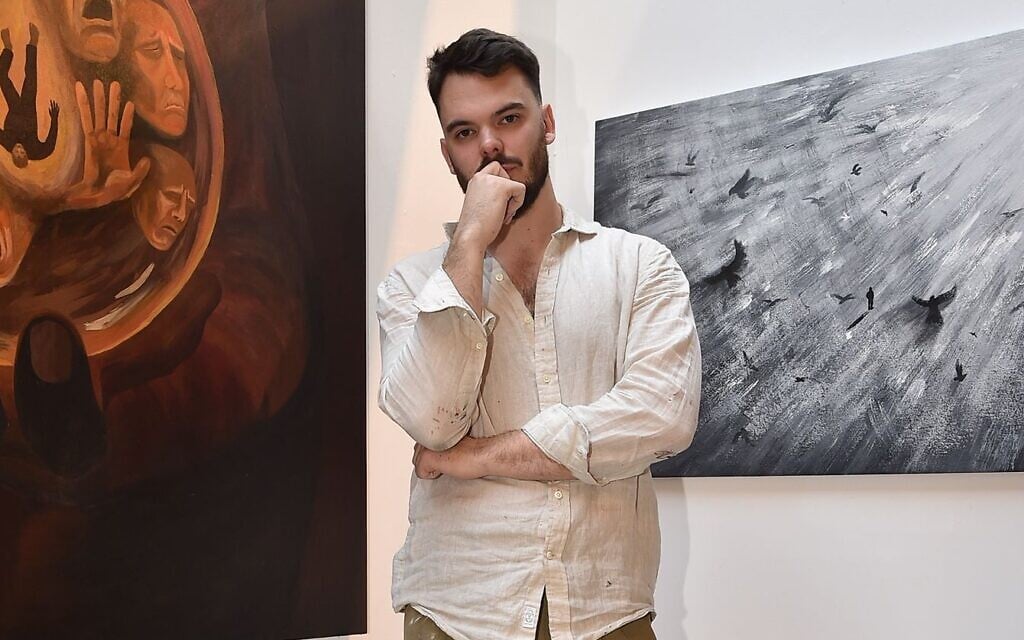 Andrey Kozlov drew in Hamas captivity. Now he’s painting his story