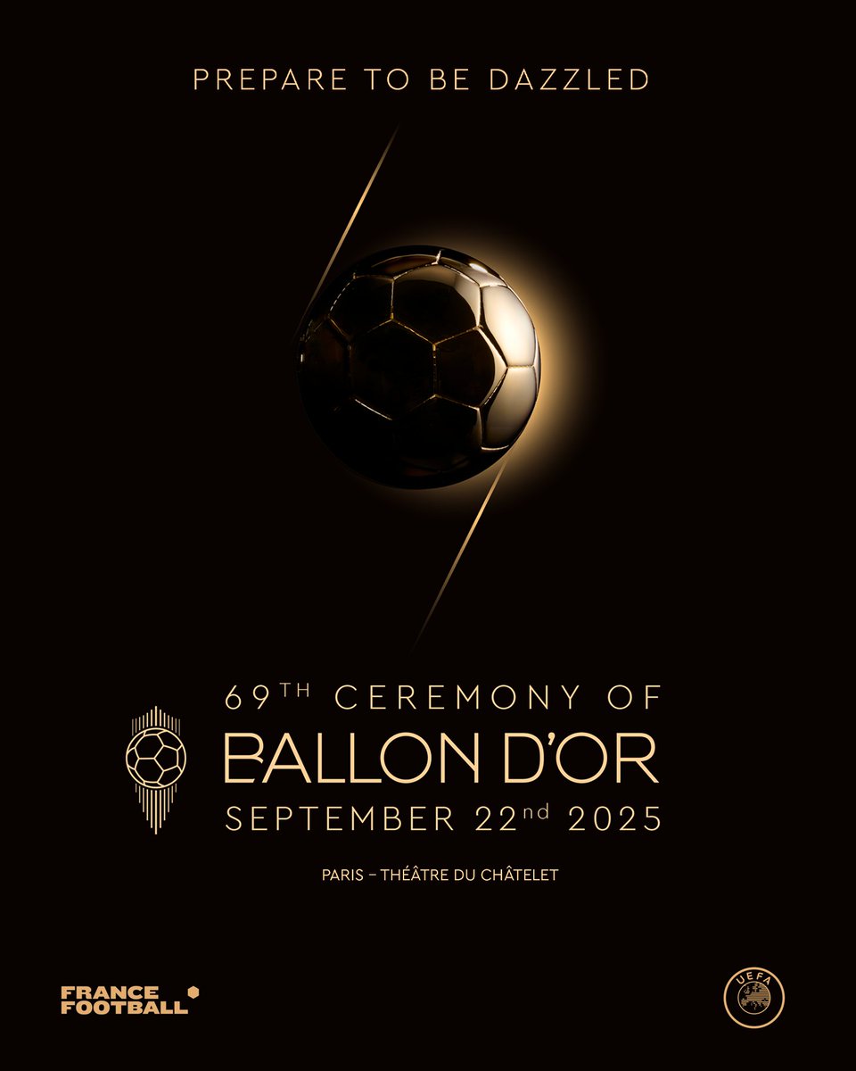2025 Ballon d'Or ceremony set for September 22 in Paris