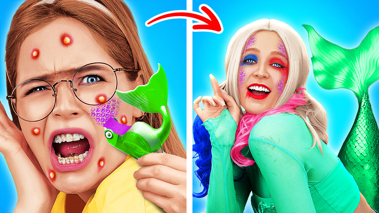 From Nerd to Harley Quinn Mermaid! ♦️ Will Joker Like It? | La La Life