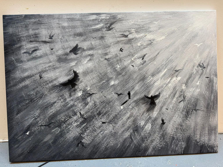 Andrey Kozlov drew in Hamas captivity. Now he’s painting his story