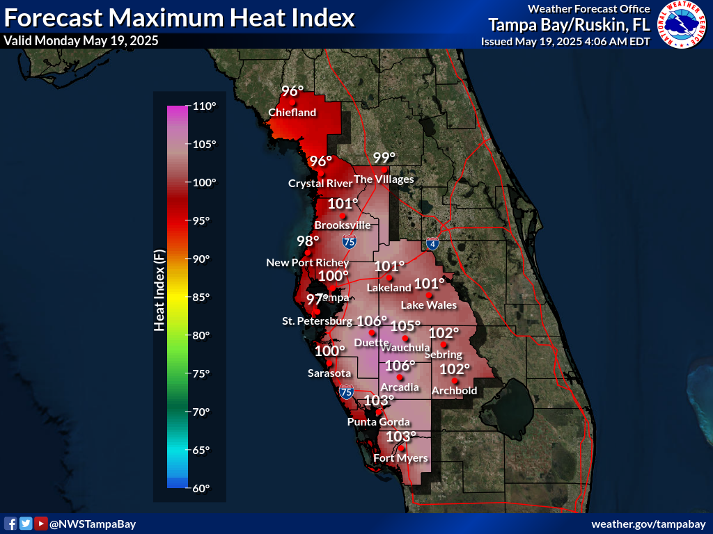 Heat index could get as high as 105 as temps continue to soar. See ...