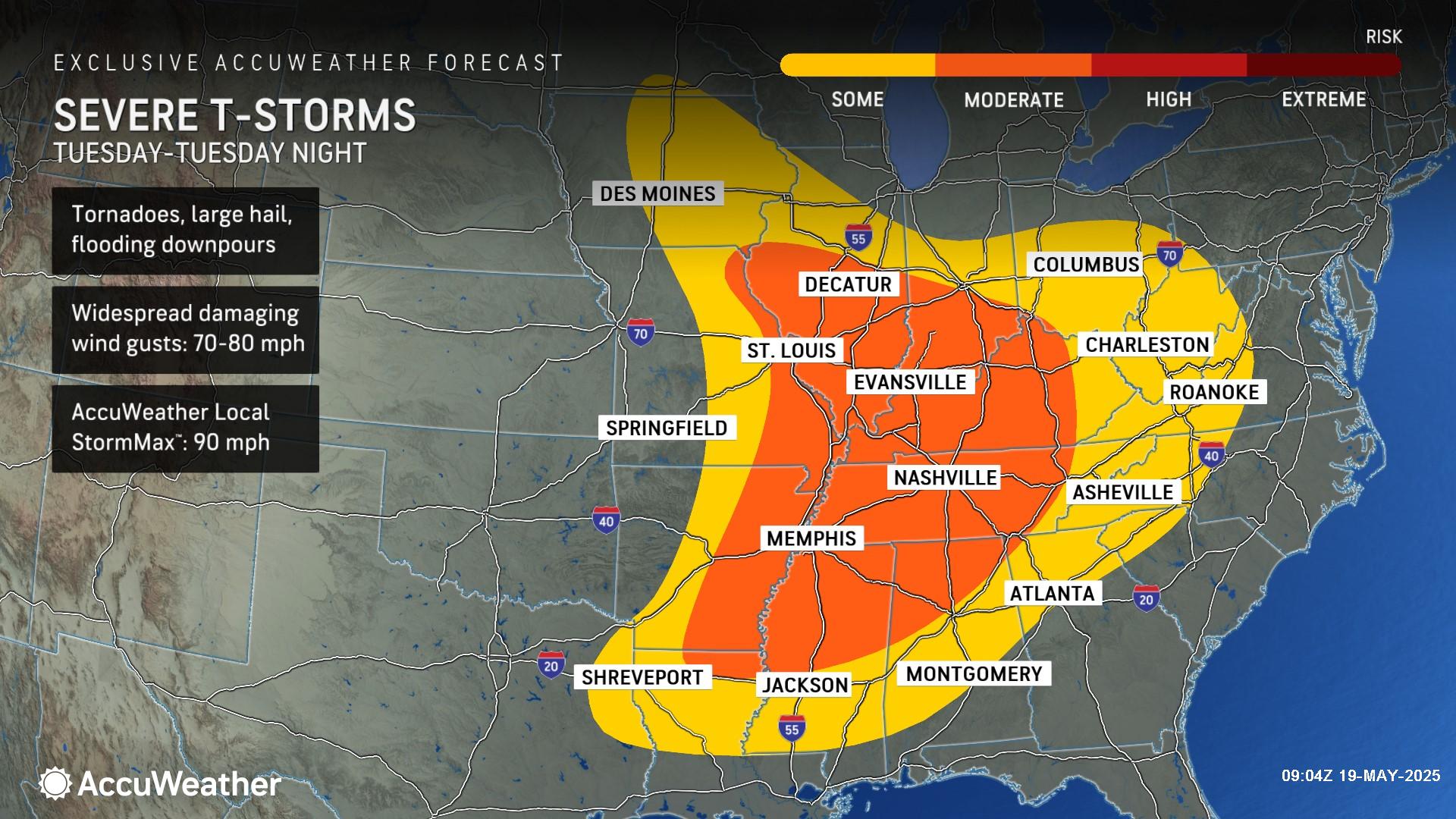 Severe thunderstorms, hail and even a tornado can't be ruled out for ...