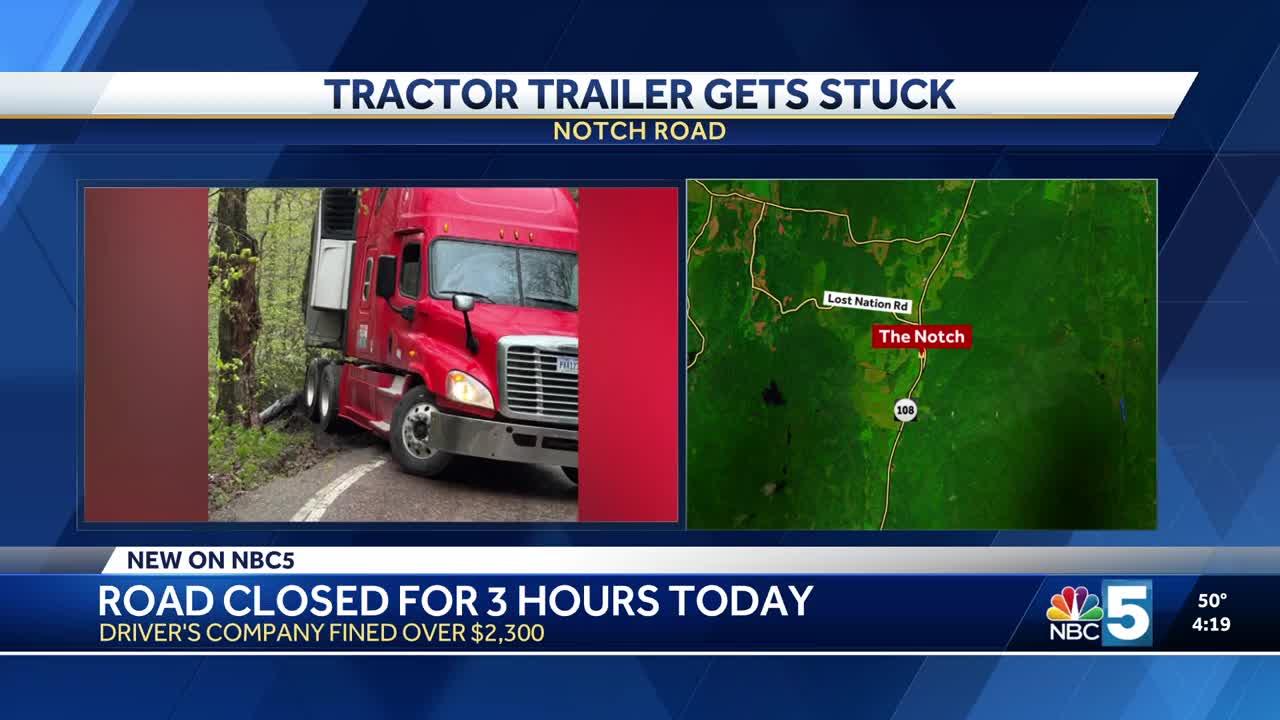 Driver hit with hefty fine after truck gets stuck on narrow Vermont roadway