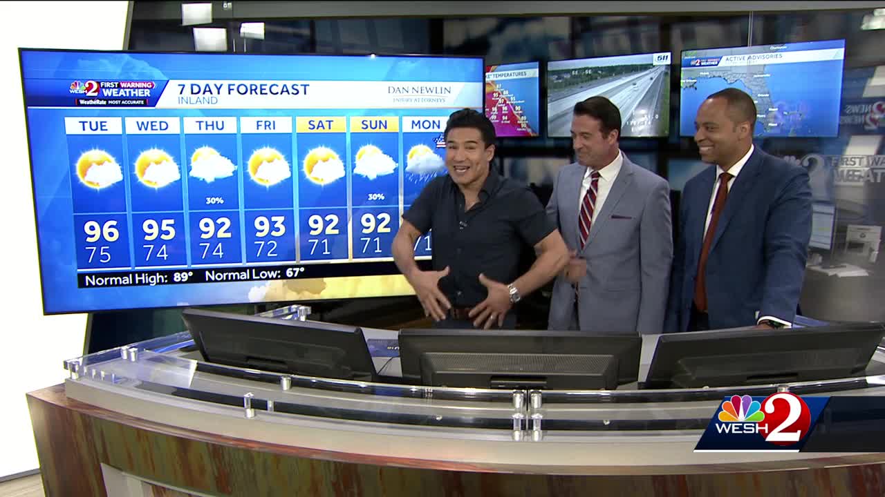 Mario Lopez has some fun doing the weather with Tony Mainolfi tonight!