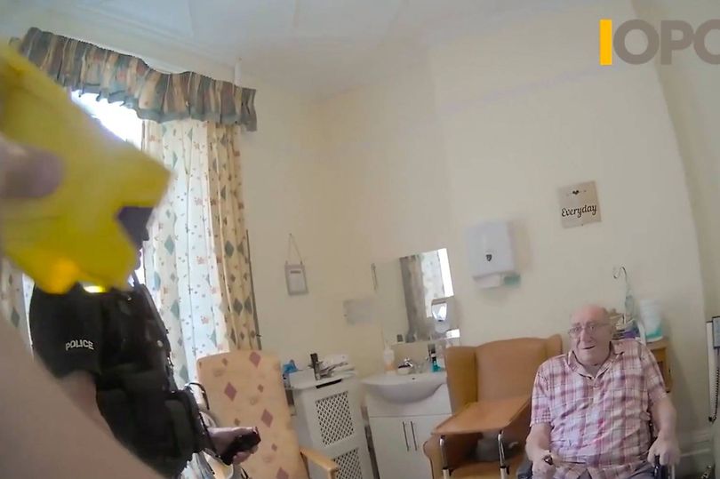 Moment disabled 93-year-old 'with one leg' is Tasered by police at care ...