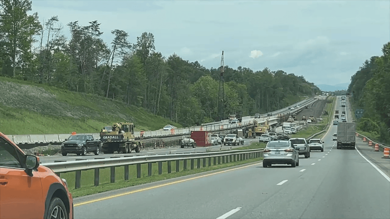 NCDOT progresses on bridge project over Reems Creek near Weaverville