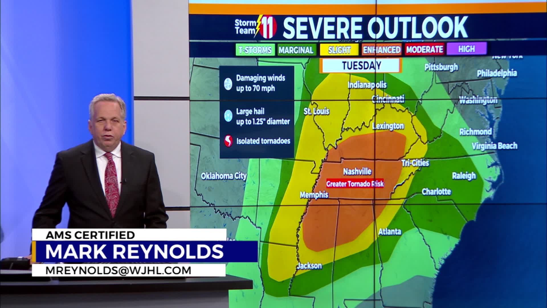 Strong to severe thunderstorms are forecast for Tuesday afternoon and ...