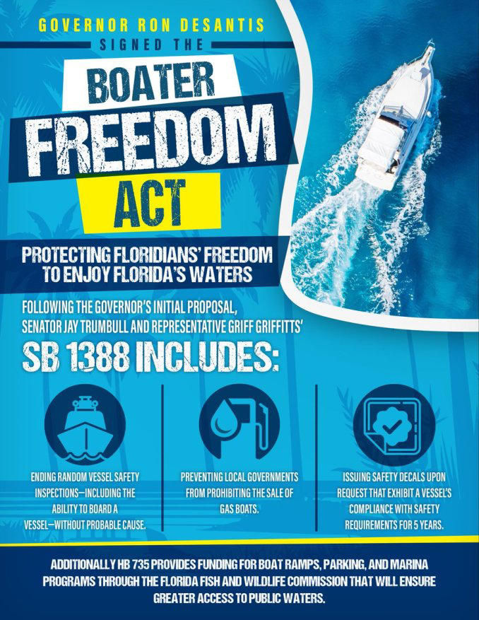 Governor Ron DeSantis signs Florida’s Boater Freedom Act