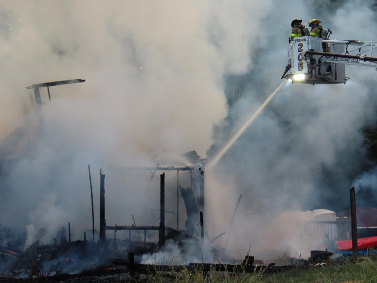 Adult, child seriously hurt in large fire that destroyed Chesterfield home