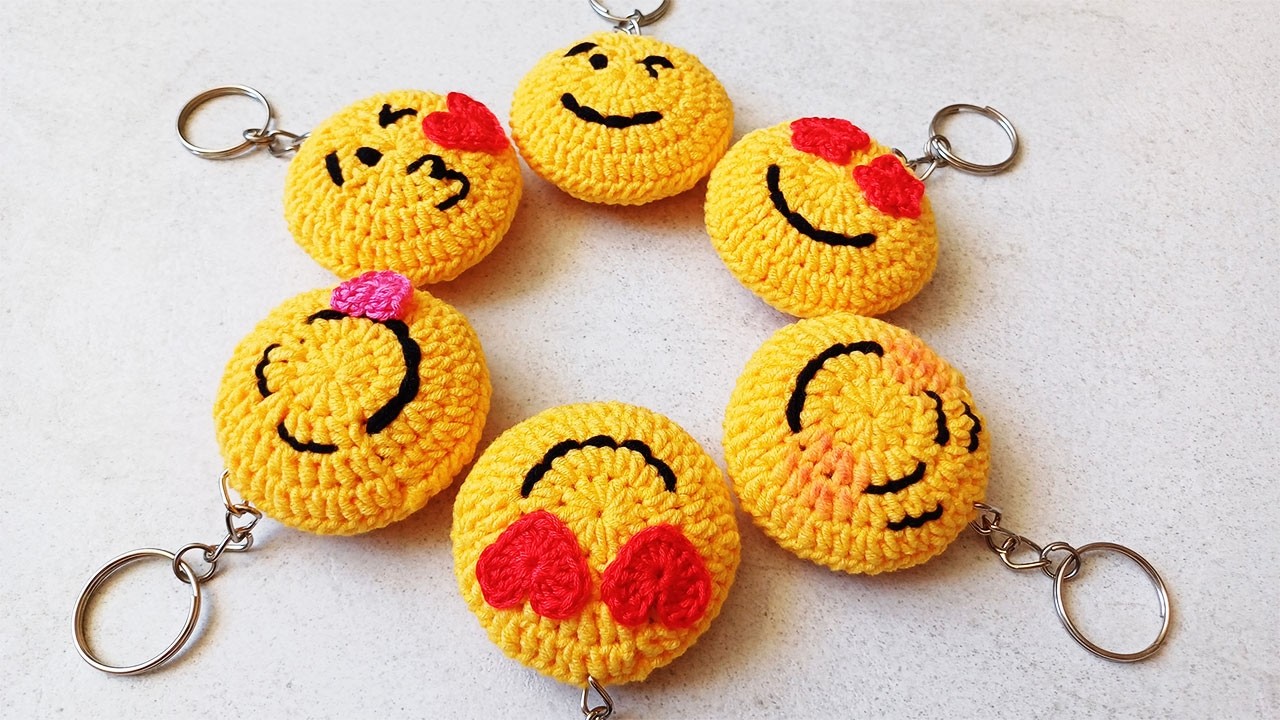 Cute Adorable Crochet Emoji Keychains Tutorial Step By Step