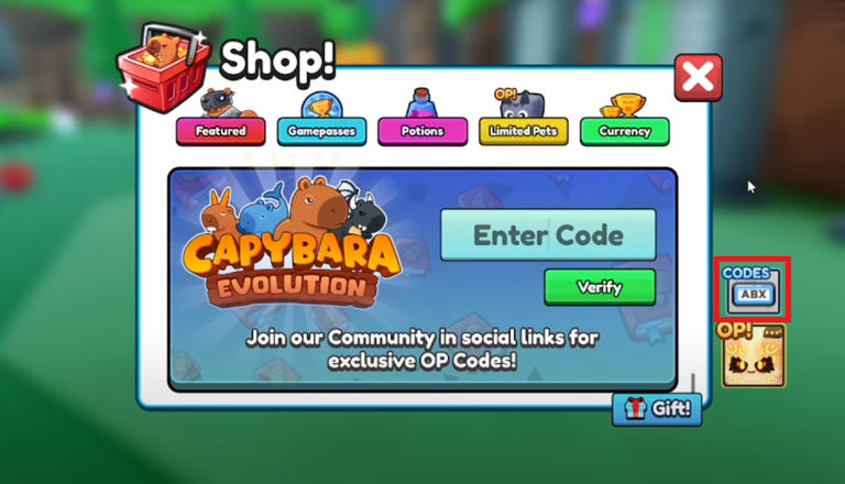 Capybara Evolution Codes (August 2025)