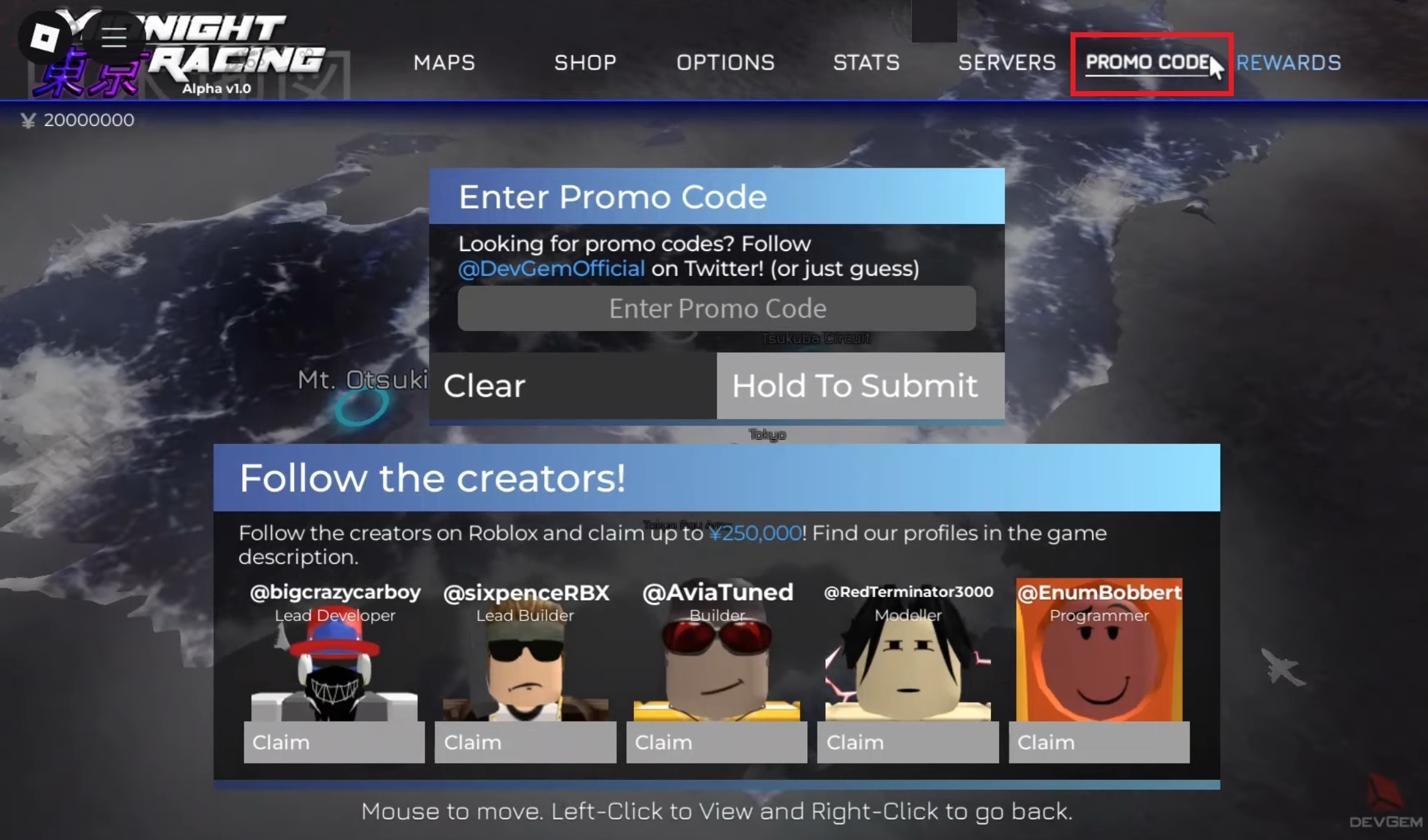Midnight Racing: Tokyo Codes (August 2025)