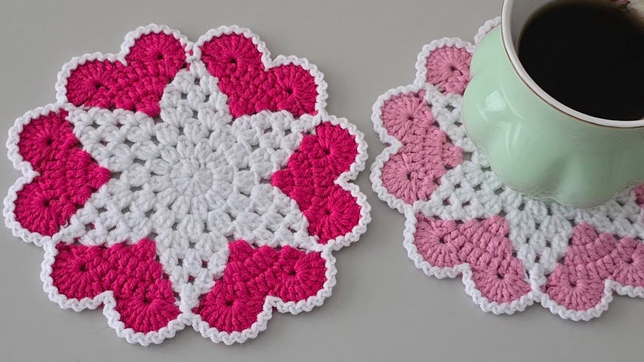 Crochet Heart Coaster Tutorial | Easy Gift Idea!