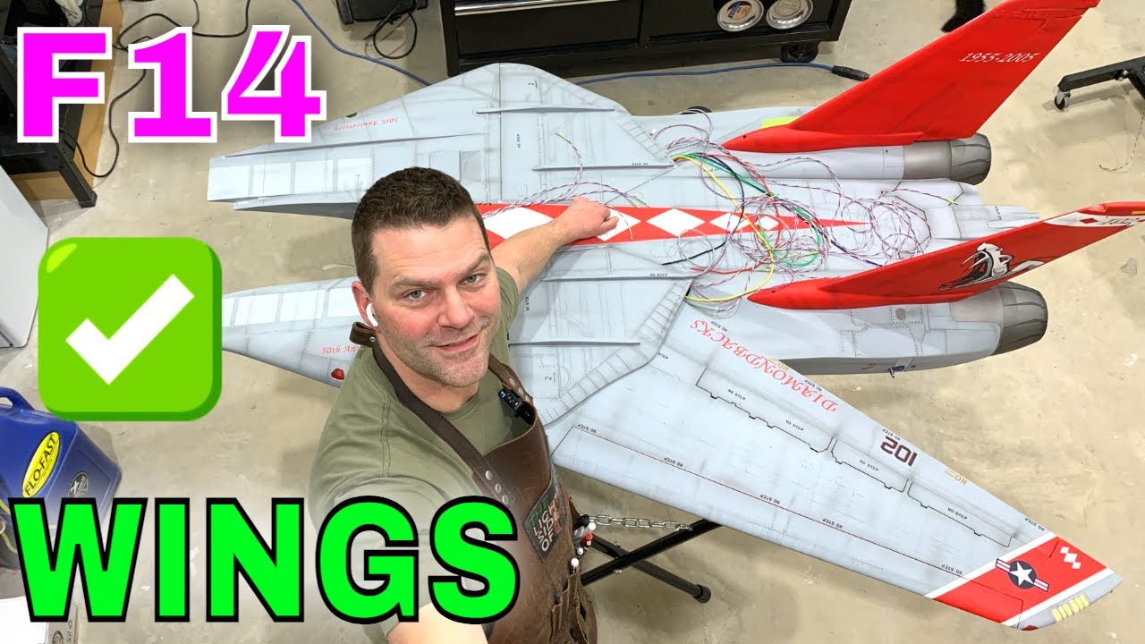 Huge F-14 Wings Construction Complete - Flaps & Wiring Skymaster F14