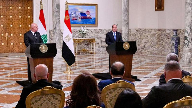 El-Sissi and Aoun urge Israel to end strikes on Lebanon