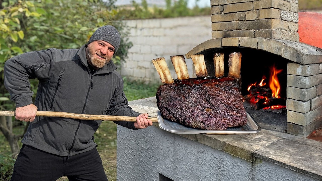 Texas-Style Monster Beef Ribs Grilled Over Fire