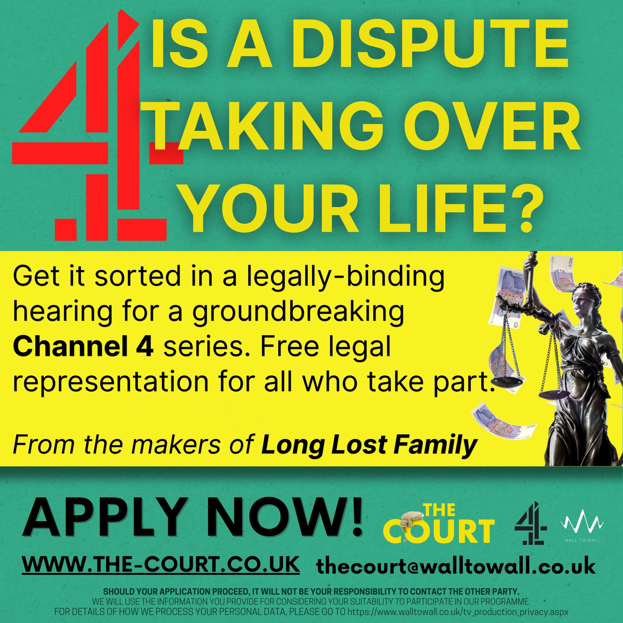 Channel 4 is creating an alternative court and are looking for people ...