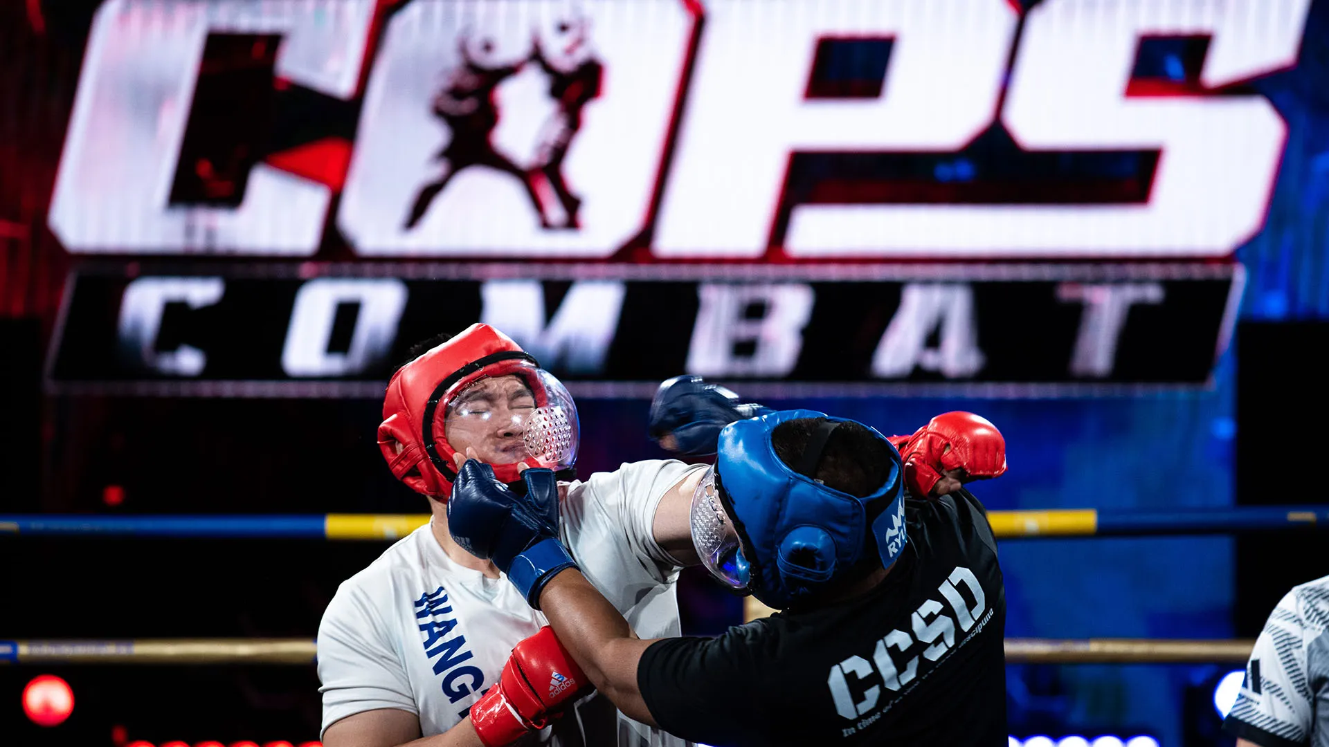 Agenten slaan elkaar: de foto's van Cops Combat