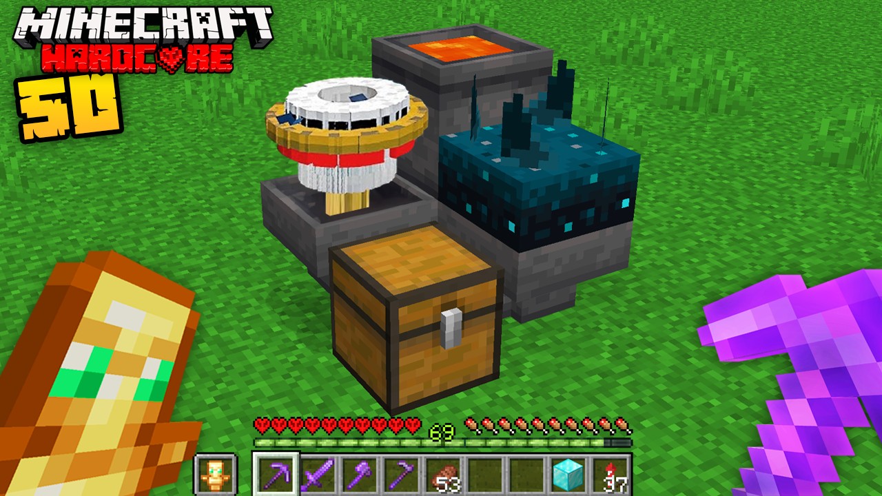 Building the smallest automatic farms ever in Minecraft hardcore