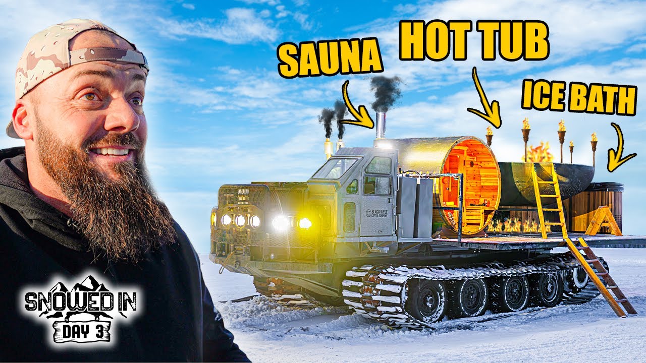 Snowcat with hot tub and sauna built in Snowed In episode 3