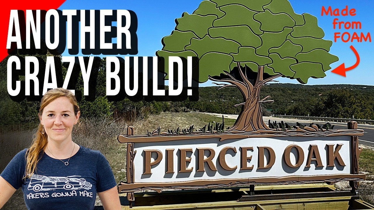 Create a sign for an RV park using foam, steel, and wood