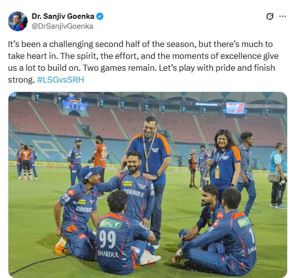 LSG owner Sanjiv Goenka posts heartwarming image with Rishabh Pant after IPL exit