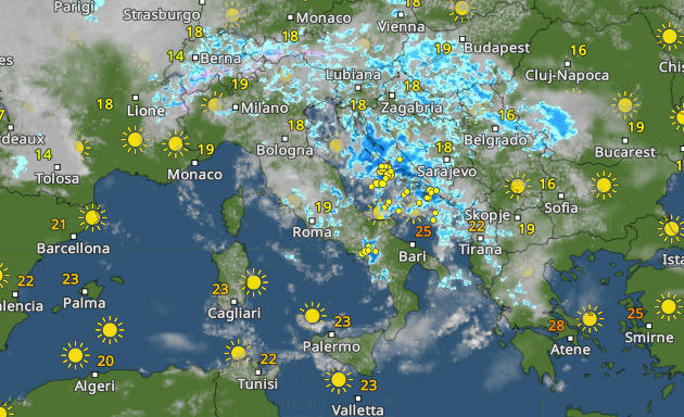 Vortice ciclonico, in arrivo piogge, temporali e grandine: ecco dove e quando. Le previsioni meteo