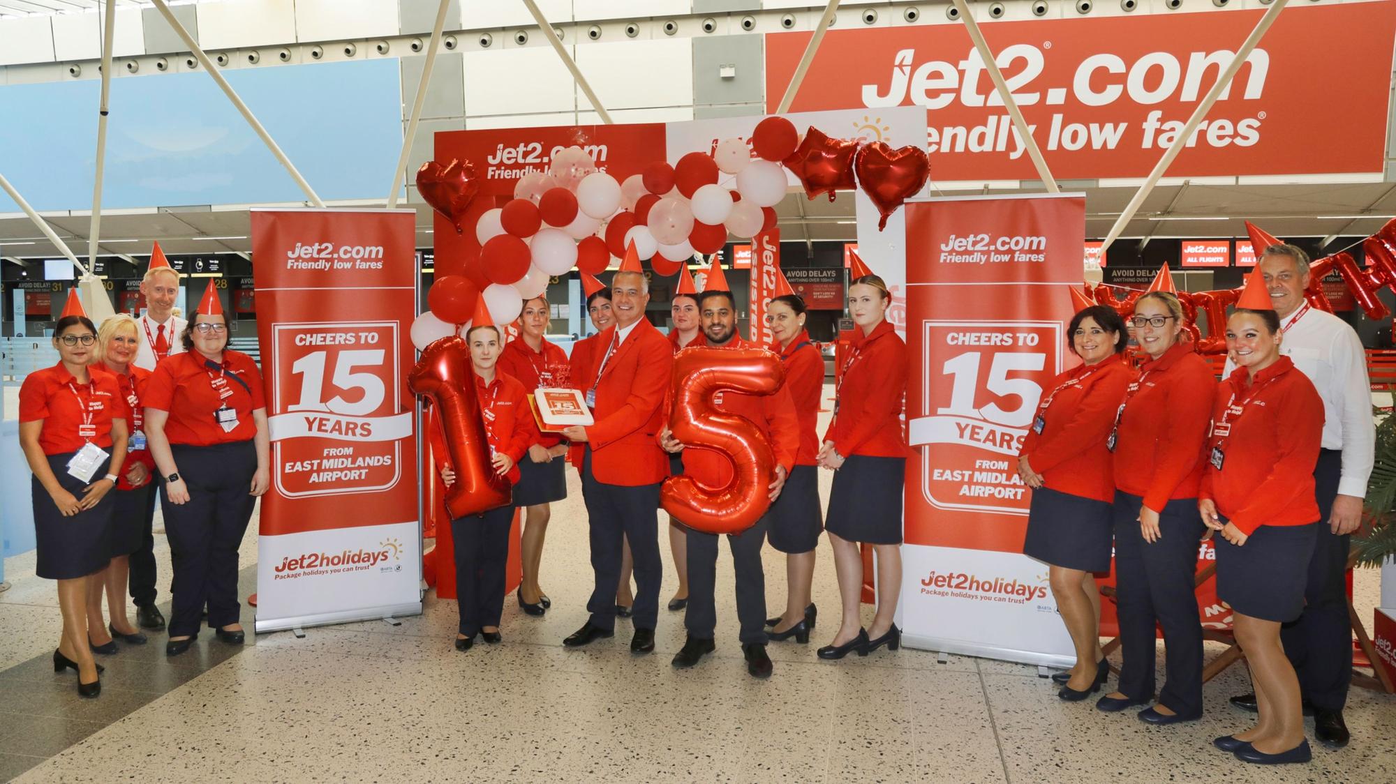 Jet2.com and Jet2holidays celebrate 15 years at East Midlands Airport