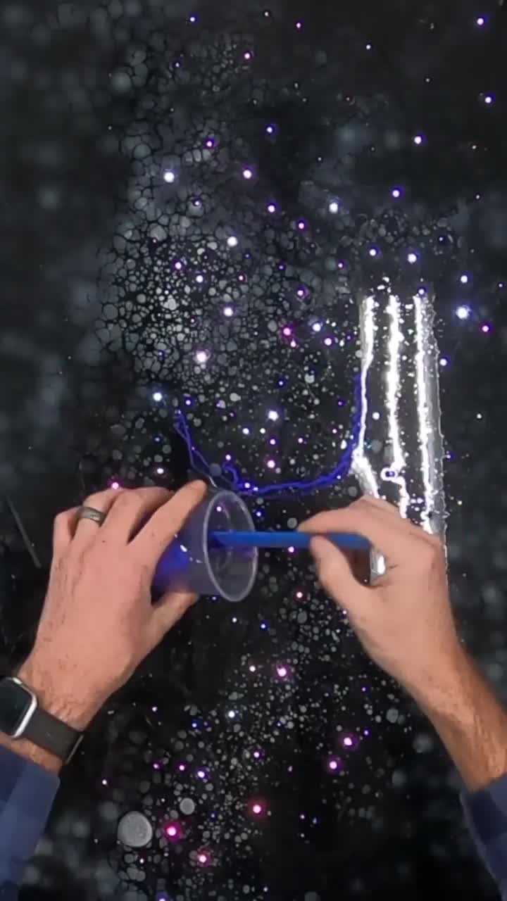 Create a stunning galaxy epoxy panel