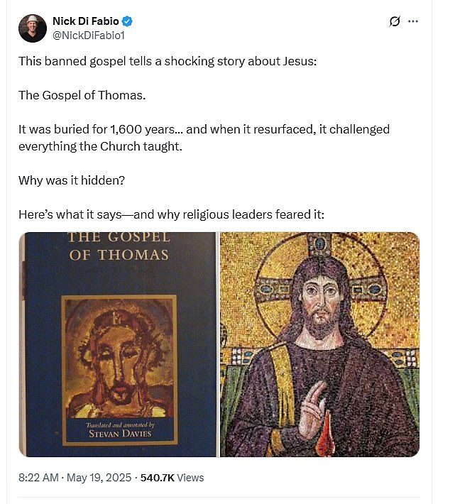 Forbidden book omitted from the Bible exposes 'Jesus's most shocking ...