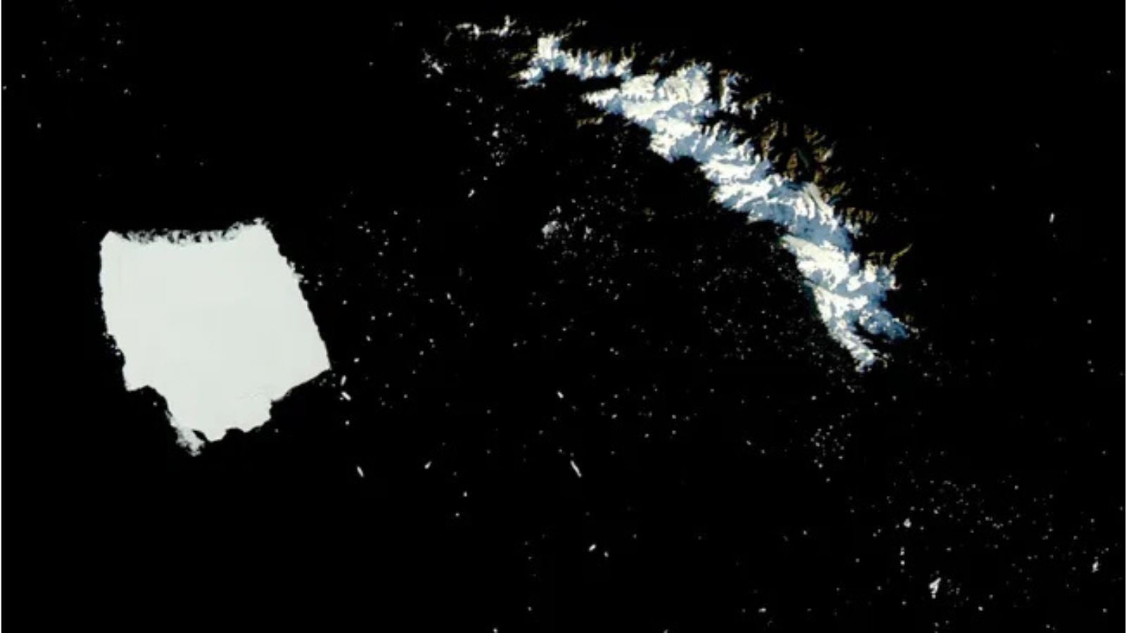 Satellite photo shows world's largest iceberg breaking into pieces