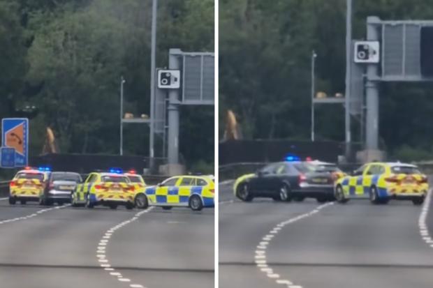 Police stop motorists on M27 as car boxed in by officers