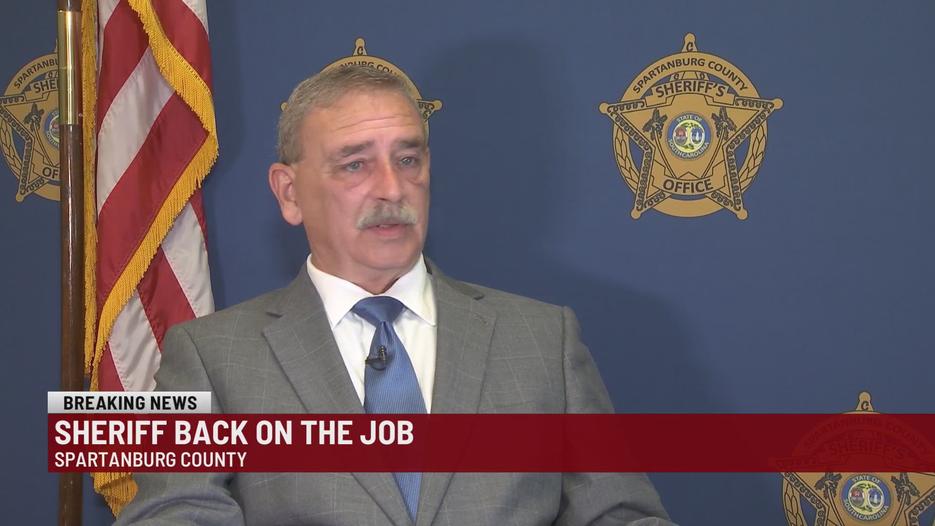 Spartanburg Co. Sheriff Chuck Wright resumes duties