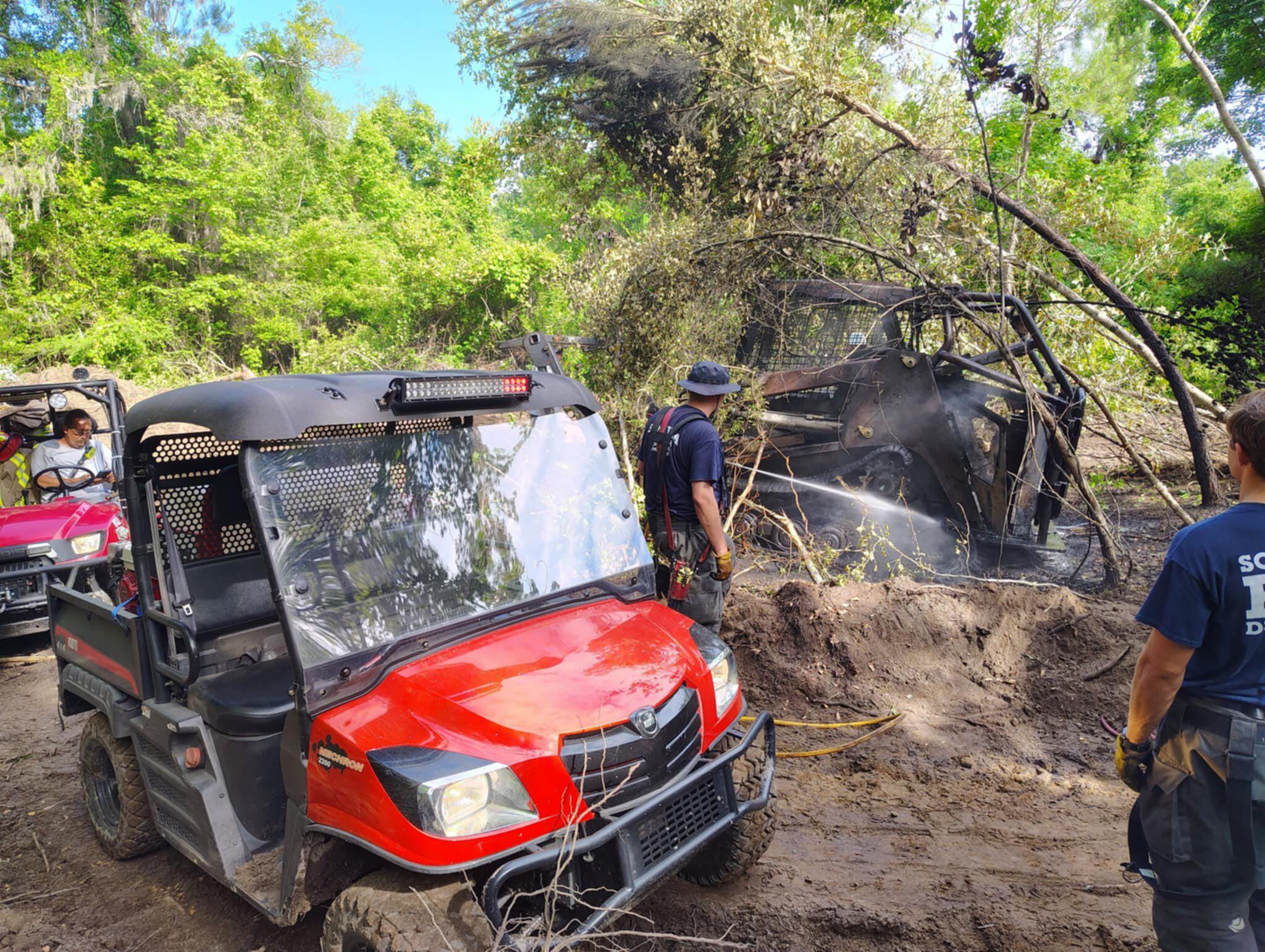Crews use ATVs to extinguish car fire in Navassa