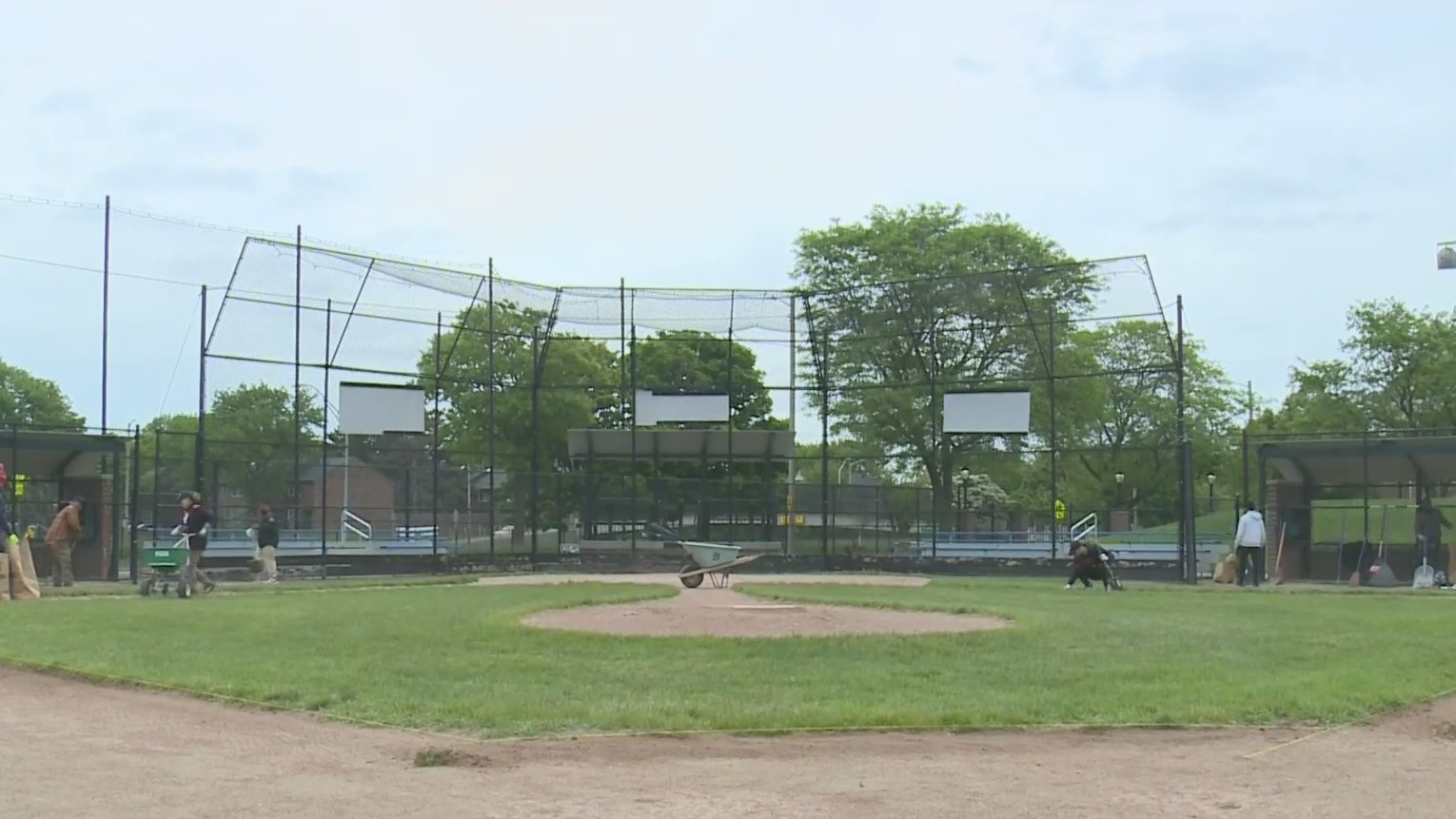 Volunteers help clean up William Clay Ford Baseball Field in Detroit