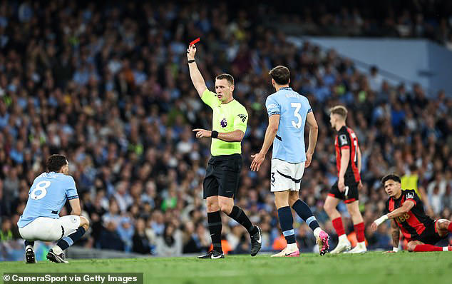 Manchester City 3-1 Bournemouth: 10-men City ease to victory in Kevin De Bruyne's final Etihad ...