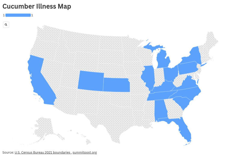 Cucumber recall map as salmonella outbreak sparks investigation