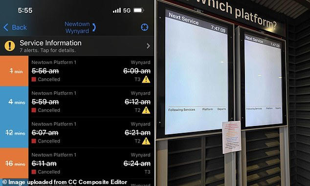 Read the full list of Sydney Trains services in meltdown: T1, T2, T3, T4, T5, T6, T7, T8, T9