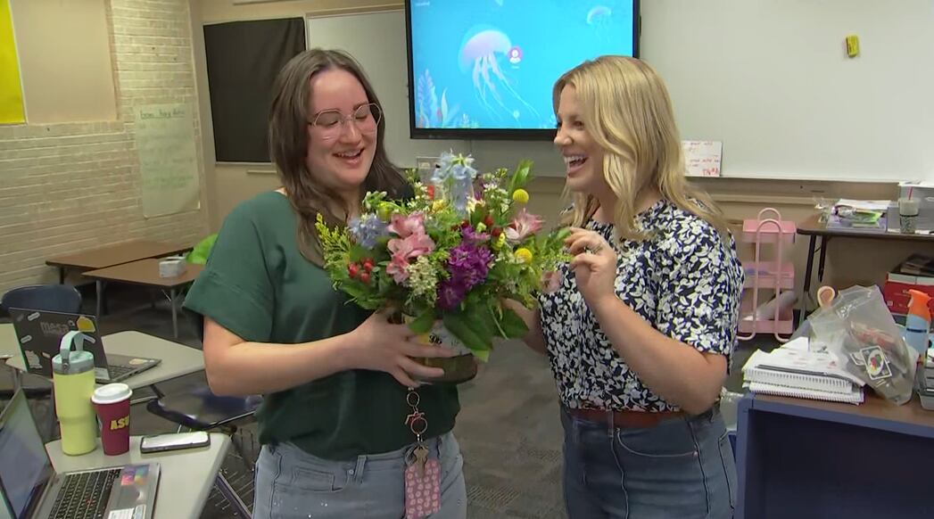 Second-year Mesa teacher surprised with treats at end of year