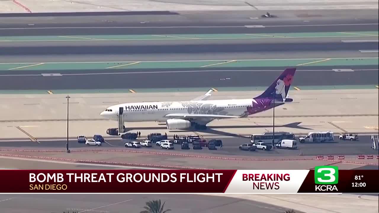 Hawaiian Airlines flight evacuated in San Diego over bomb threat