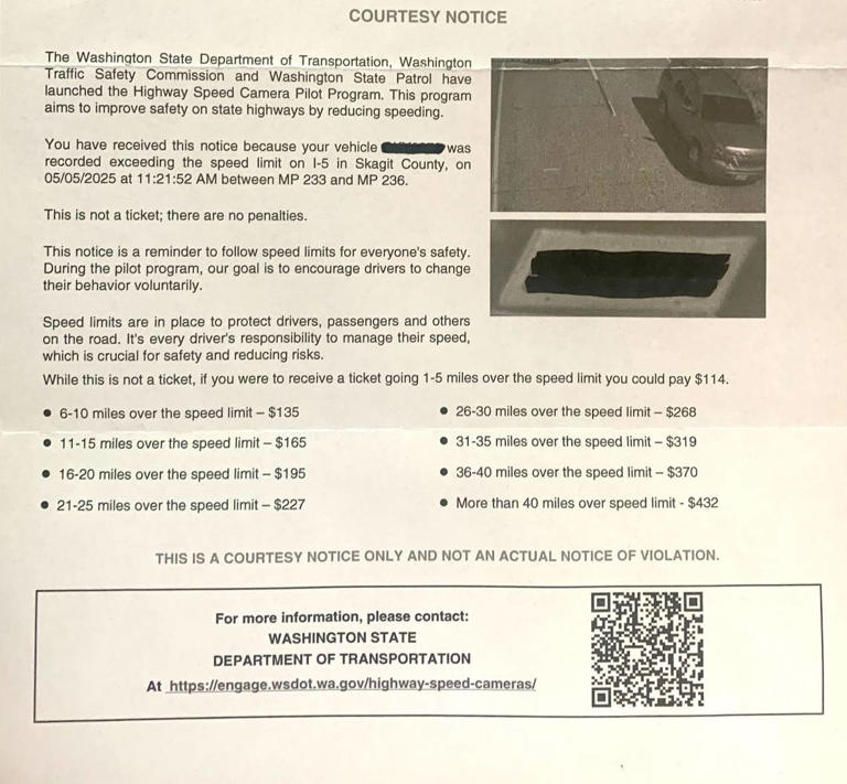 They're not tickets. What to know about WA's new speeding ‘courtesy ...